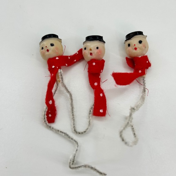 Holiday | Vintage Lot 3 Top Hat Face Frosty Snowman Head Christmas ...